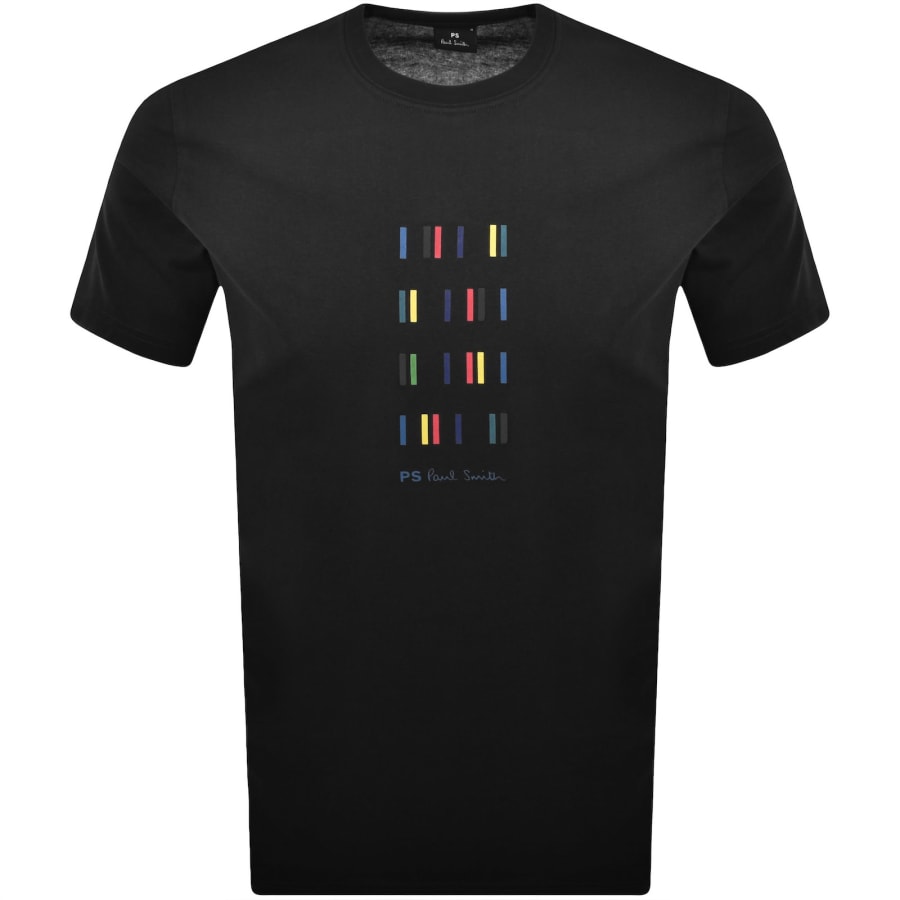 PS By Paul Smith Striped Logo T Shirt Black | Mainline Menswear